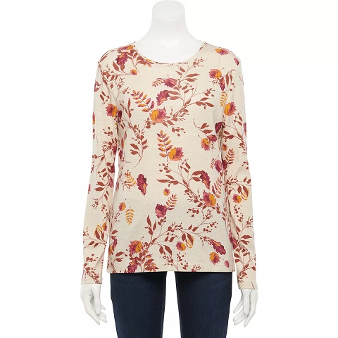 Kohls Womens Long Sleeve Tops