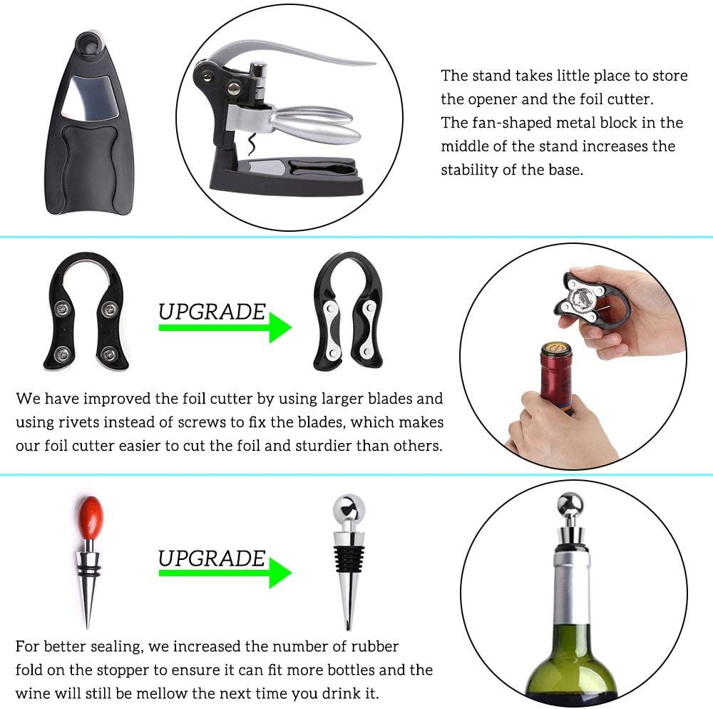 Amazon - 7 Pieces Wine Opener Corkscrew Kit, Zinc Alloy Screwpull ...