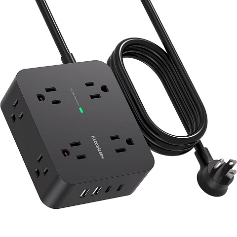 Amazon - Surge Protector Power Strip 10 Ft Cord, Extension Cord with 2 ...