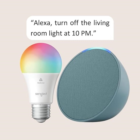 Amazon - Echo Pop | Midnight Teal with Sengled Smart Color Bulb : $22. ...
