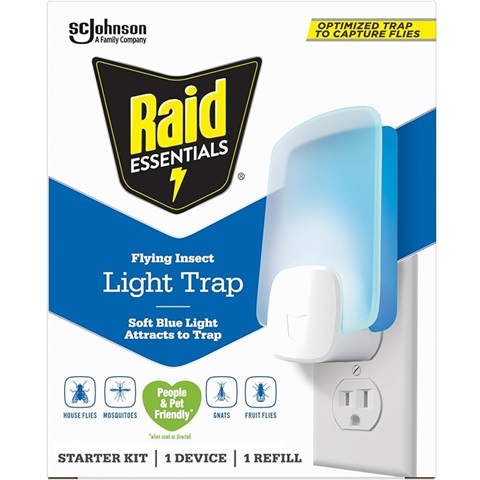 Amazon - Raid Essentials Flying Insect Light Trap Starter Kit, 1 Plug ...