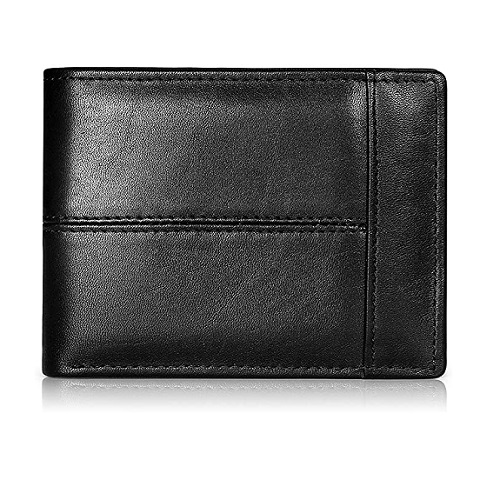 Amazon - Mens Wallet Slim Genuine Leather RFID Thin Bifold Wallets For ...