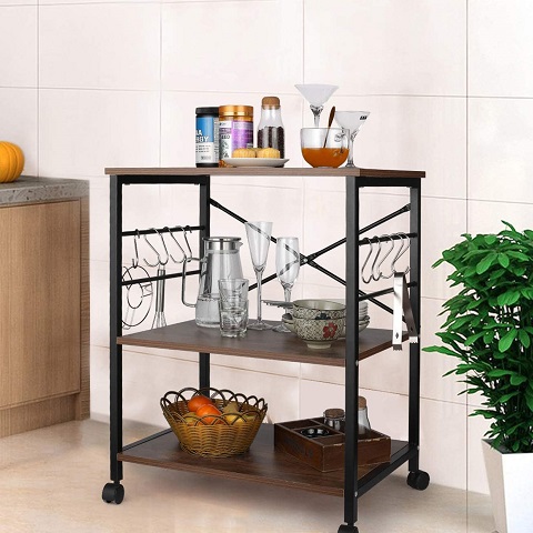 Amazon - 3-Tier Kitchen Baker’s Rack On Wheels, Kitchen Racks and ...