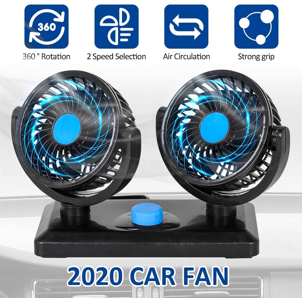 Amazon - Zmoon 12V Car Cooling Fan,360 Degrees Car Fan with Weak Wind ...