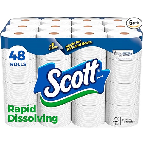 Amazon - Scott Rapid-Dissolving Toilet Paper, 48 Double Rolls ...