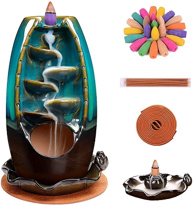 Amazon - Incense Burner, Waterfall Incense Holder Ceramic Incense ...