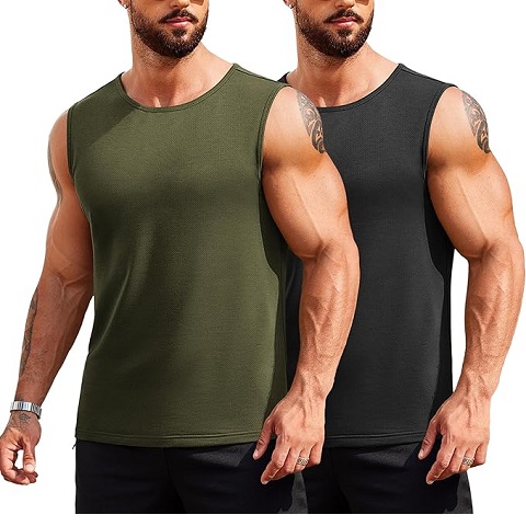 Amazon - COOFANDY Men's 2 Pack Quick Dry Workout Tank Tops Gym Muscle Tanks Activewear ...