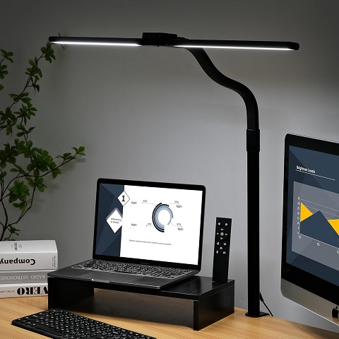 Amazon - LED Desk Lamp for Home Office, Double Head Desk Light with ...