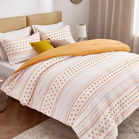 Amazon - Bedsure Yellow Comforter Set King - Boho Mustard Bedding King ...