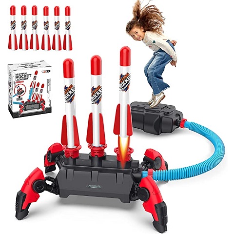 Amazon - Toy Rocket Launcher for Kids, Outdoor STEM Toys Air Rocket ...