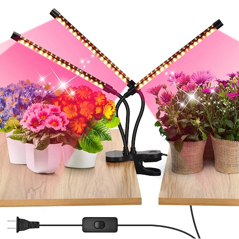 Amazon - Grow Lights for Indoor Plants, 3 Head Desk Clip Full Spectrum ...