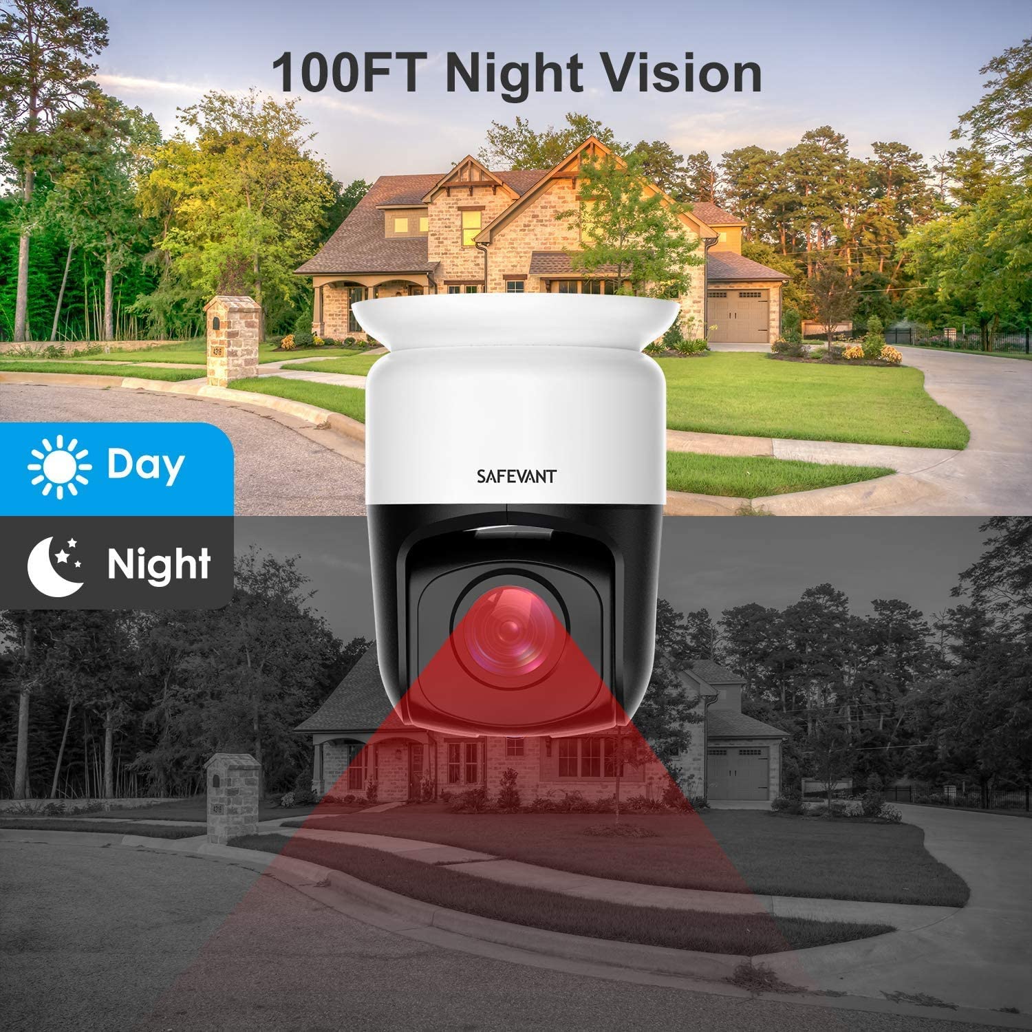 Amazon - [2020 New] Outdoor PTZ Camera,SAFEVANT 4X Optical Zoom 2MP ...