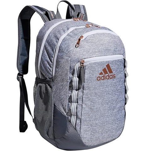 Amazon - adidas Excel 6 Backpack, Jersey Grey/Onix Grey/Rose Gold, One ...
