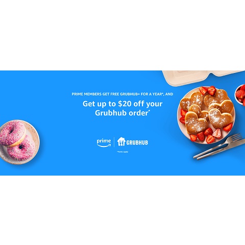 Amazon - Free Grubhub+ membership for one year + get 20% off an order ...